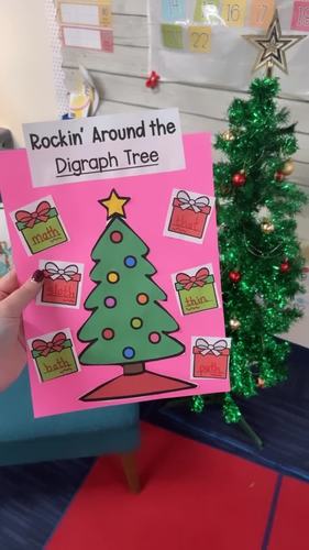 Rockin' Around the Digraph Tree Christmas Phonics Craft | TPT