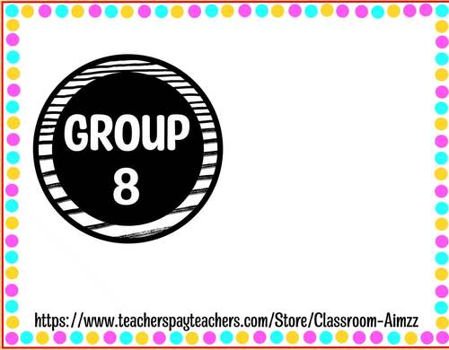 Printable Black and White Table Numbers, Table, Team and Group Numbers