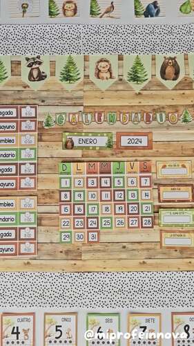 Woodland Classroom Decor Bundle in Spanish - Decoración de Aula Editable