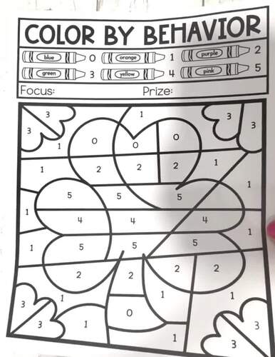 Color by Code Behavior Management | March and April by Whimsical Learners