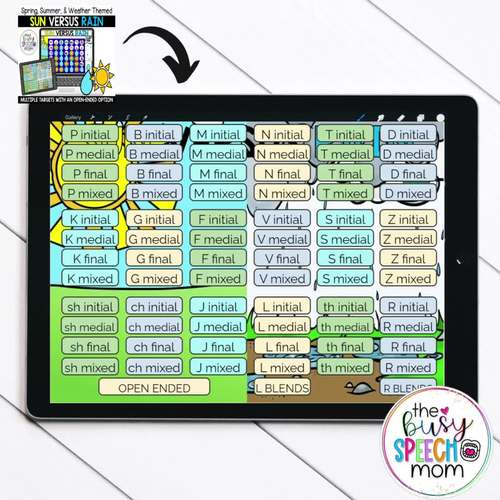 Speech Therapy Spring and Summer BOOM CARDS for Articulation - Four In ...