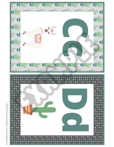 Llama Cactus Alphabet Digital Download Printable File by Macee Jae Designs