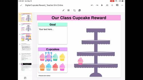 Digital Reward CUPCAKES | Student Incentive for Google Slides | TpT
