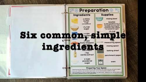 Snowball Cookie Visual Recipe for Toddlers, Homeschool Holiday Activity