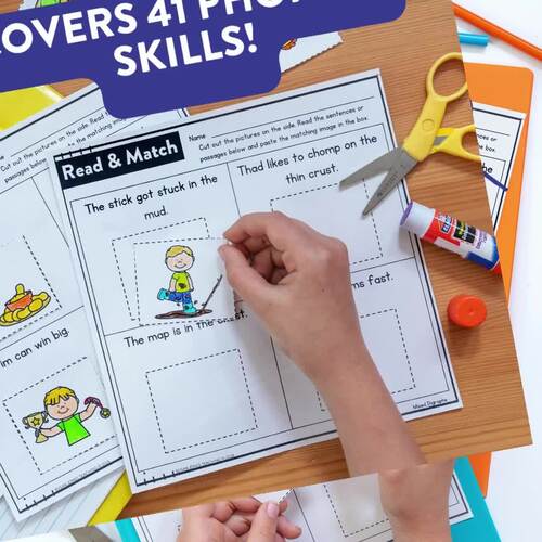 Decodable Sentence Activities & Worksheets | SoR Aligned Read & Match ...