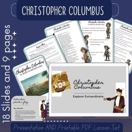 Christopher Columbus Presentation AND Printable PDF Lesson Set | TPT