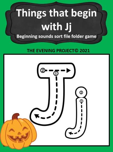 Things that begin with Jj /Beginning sounds sort file folder game