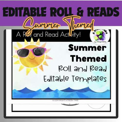 Editable Roll & Read Templates |Summer - ESY| Sight Words, Phonics Game ...