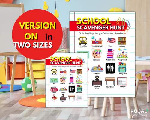 Back to School Classroom Scavenger Hunt, Around the School Treasure Hunt