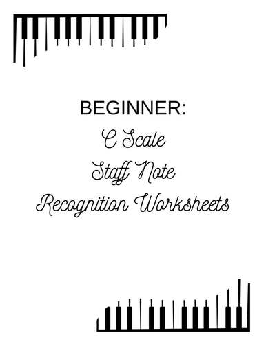 Staff Note Recognition Music Worksheet - C Scale by Sweet Carolann