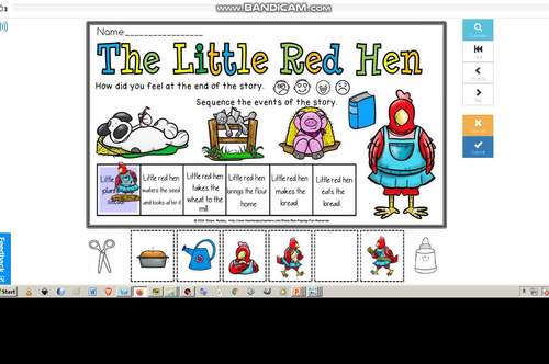 Sequence little red hen BOOM CARDS by Murphys lesson design | TPT