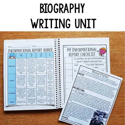 Biography Writing Unit 4th Grade Graphic Organizer Anchor Charts Research