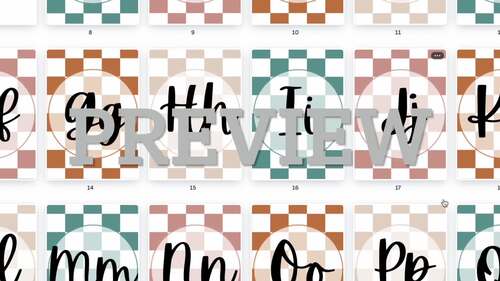 Neutral Checkered Decor by Classroom Decor by Madison | TPT