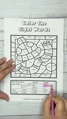 Winter Sight Word Coloring Activities No Prep by Tech Teacher Pto3