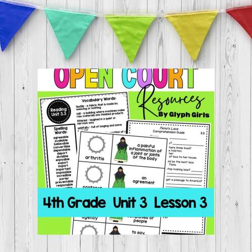 Open Court Reading 4th Grade Unit 3, Lesson 3 Resources by Glyph Girls