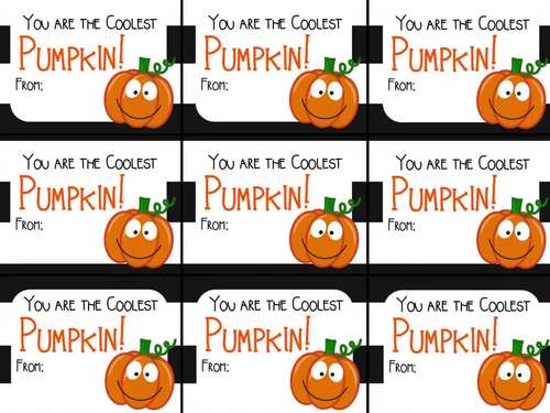 Printable Cute Halloween Gift Tag (You are the Coolest Pumpkin!)