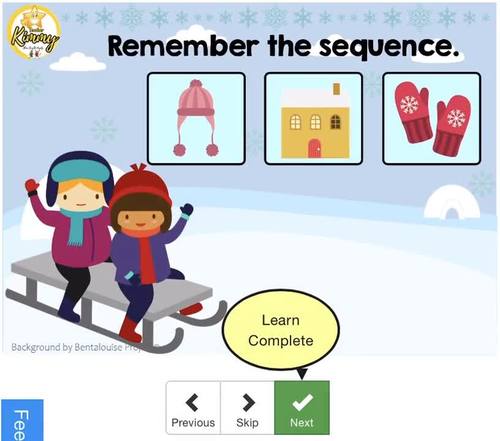 Winter Picture Sequencing Visual Memory Boom Cards by Teacher Kimmy