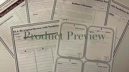 ELA/RLA Spiral Review with Nonfiction Text by Growing Together with ...