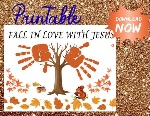 Fall in Love with Jesus Handprint Craft Christian Fall Activity Toddler ...