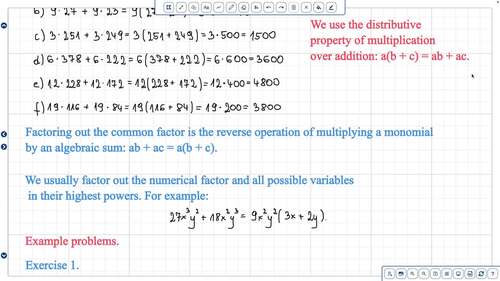 Factoring a monomial out of parent - Math Lesson Plan for 9th Grade ...