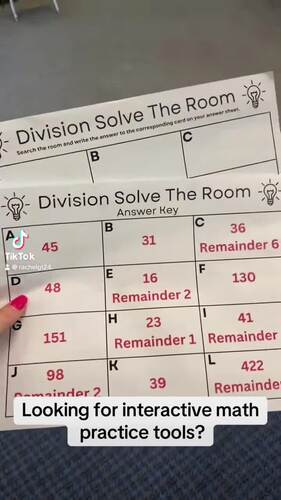 Simple Division Solve the Room | Task Cards by Miss Rachel's Resources