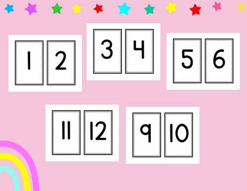 Printable Number Flashcards, Number Cards, Black and White Number Cards