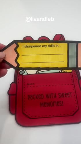 End of Year Backpack Craft Kindergarten Memory Craft Last Day of School