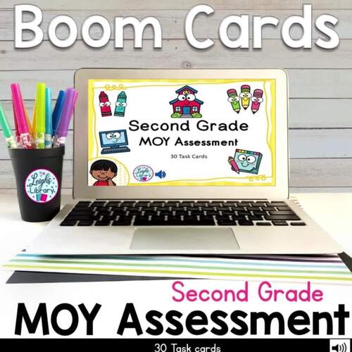 Boom Cards™ Second Grade Middle of Year Assessment by Leigh's Library