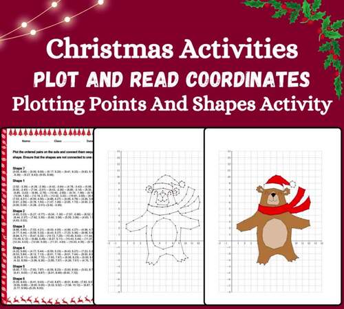 Christmas Math Geometry Worksheet Plotting Shapes on the Cartesian Plane