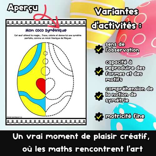 Pâques. J’apprends la symétrie avec Coco-Miroir | TPT