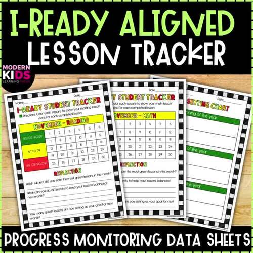 i-READY Aligned Student Lesson Tracker for Goal Setting or Progress ...