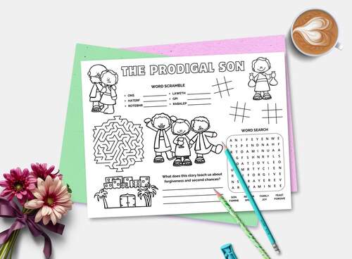The Prodigal Son, Bible Story Activity Sheet, Sunday School | TPT