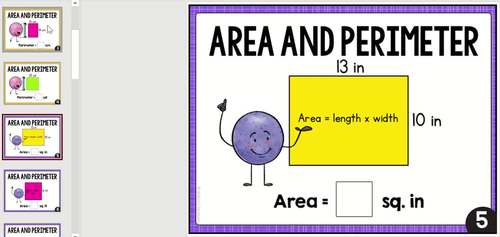 Area and Perimeter Review Google Slides - 4th Grade Math Test Prep