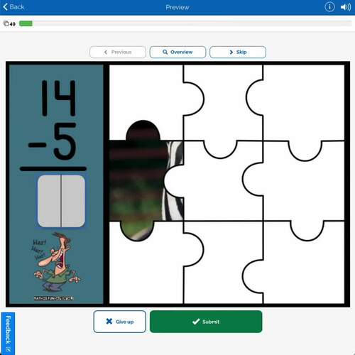 Subtraction Math Fact Practice | Boom Cards | Animal Joke Puzzles
