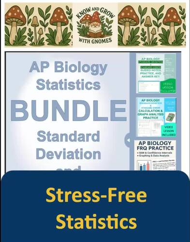 AP Biology Statistics Bundle | SD, SEM, Error Bars & Graphing Practice