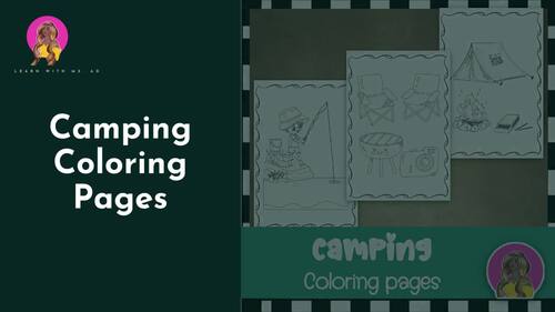 Creative camping coloring pages and writing prompts by Learn with Ms AD