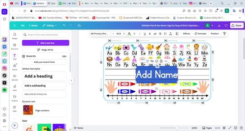 Editable Pencil Box Name Tags For Boys & Girls | Alphabet, Colors ...