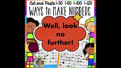 Ways to Make Numbers Mix- Match 1-30, 1-50, 1-100, 1-120 Cut-Paste