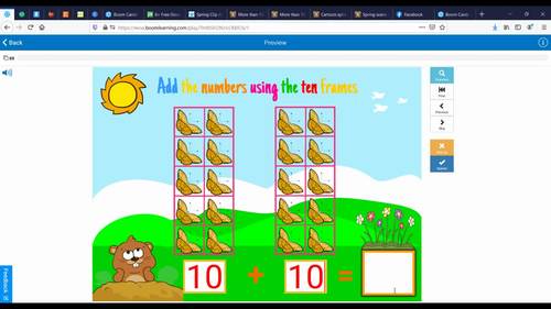 Addition to 20 with Ten Frames Groundhog Day Math Boom Cards Digital ...