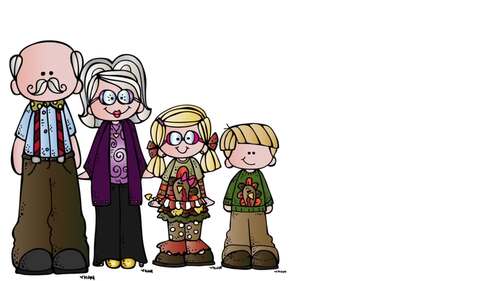 Thanksgiving Dinner clip art digi stamp Lucy Doris by Melonheadz Clipart