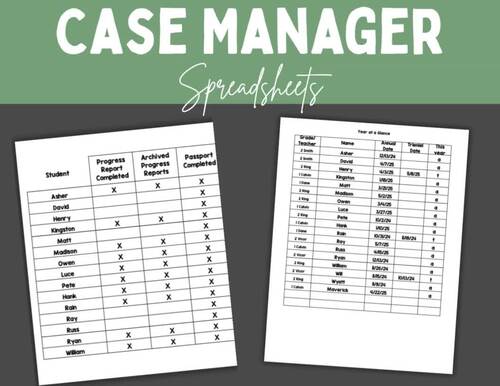 Case Manager Organization by A Messy Teacher | TPT