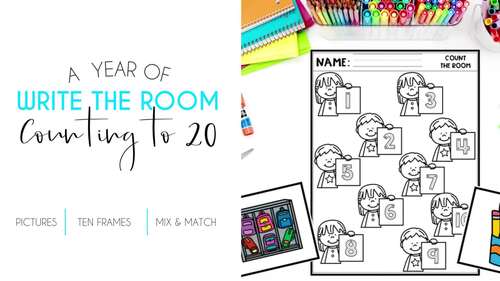 Write The Room Bundle for Math - Counting to 20 by Who Is On First