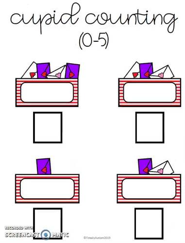 Valentine's Day Simple Math Adapted Binder-counting, ten frames ...