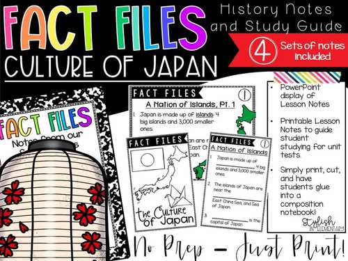 Fact Files - The Culture of Japan Interactive Notebook and Study Guide