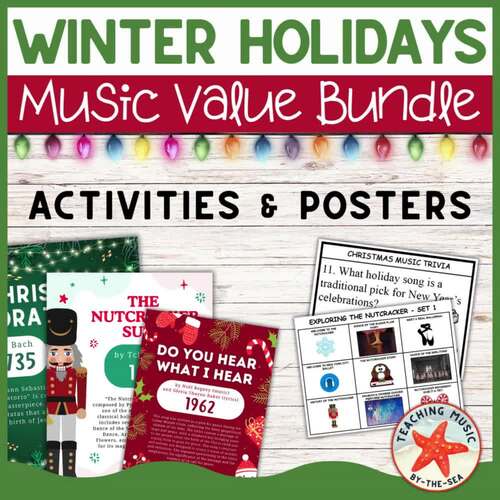 Music Winter Holiday Christmas Value Mega Bundle | Activities Games Posters