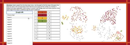 Finding Slope of Lines from Graphs - FALL PIXELS - No prep! by It's ...