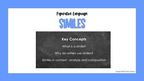 Similes Figurative Language Lesson - Digital English Resource - Google, PPT