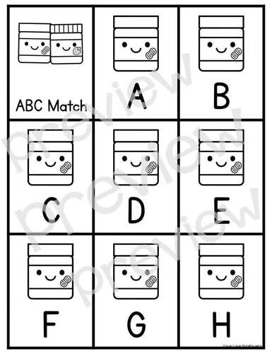 PB & Strawberry Jam Jars - Uppercase & Lowercase Alphabet Matching ...