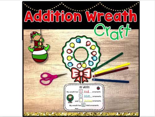 Addition Craft Christmas Wreath Craft Holiday Bulletin Board Idea