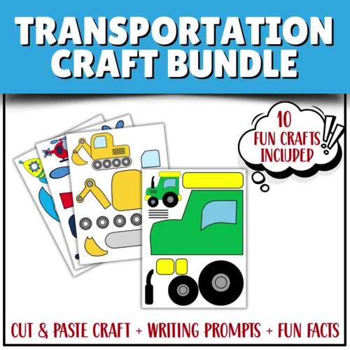 Transportation Craft Activity Bundle | 10 x Build-A Vehicle Cut & Paste ...